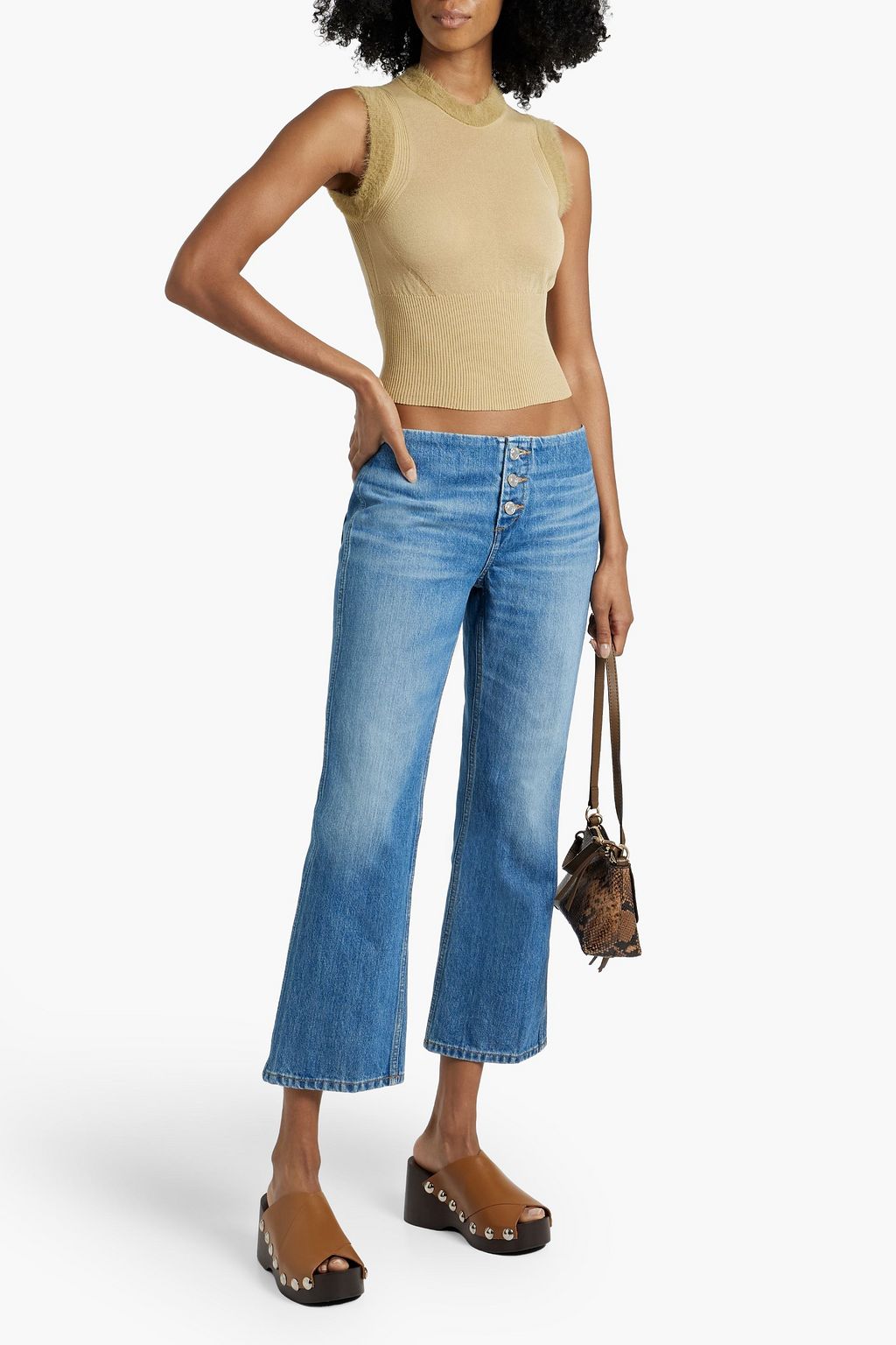 Jeans bootcut RE/DONE raccourcis à taille basse : à ajouter des mots ...