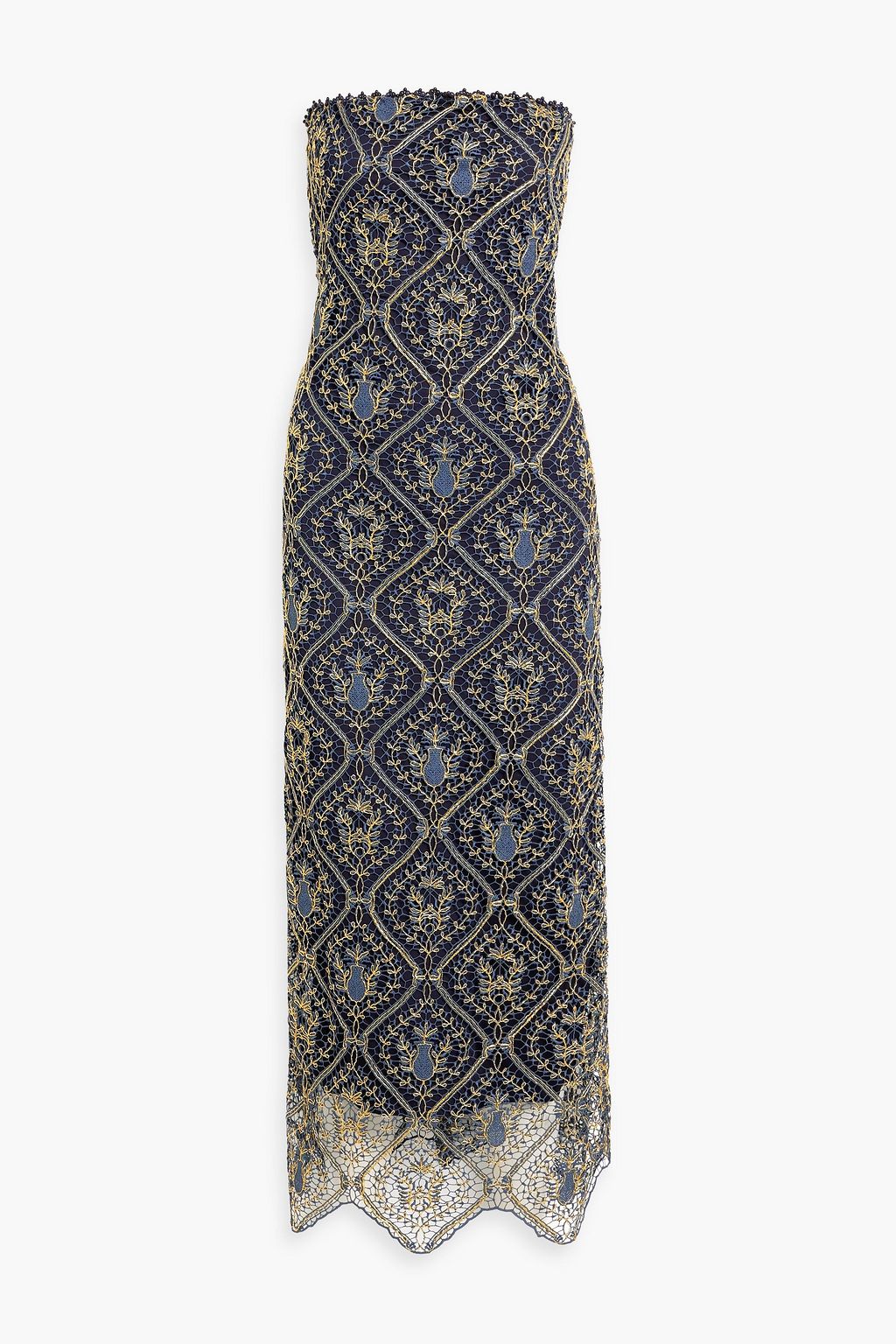 Robe maxi en guipure lace AGUA BY AGUA BENDITA Jacaranda avec perles et ...